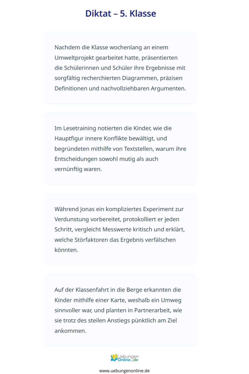 Diktat 5 Klasse – Übungen & Arbeitsblätter